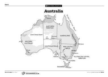 Map of Australia – physical geography, states and key cities – FREE ...