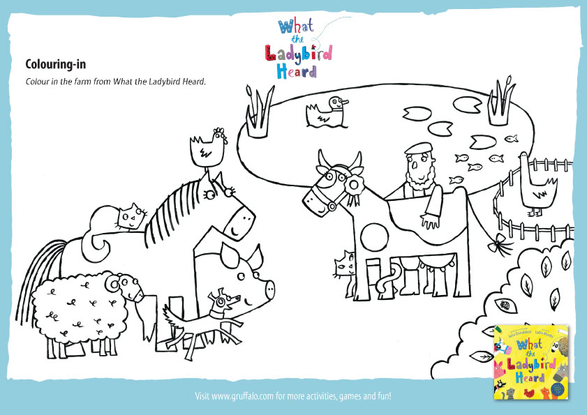 What the Ladybird Heard colouring - Scholastic Kids' Club