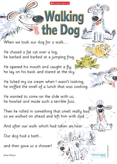 Walking the Dog poster – Primary KS1 teaching resource - Scholastic