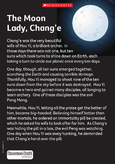 Chinese Moon Lady story – Primary KS1 & KS2 teaching resource - Scholastic