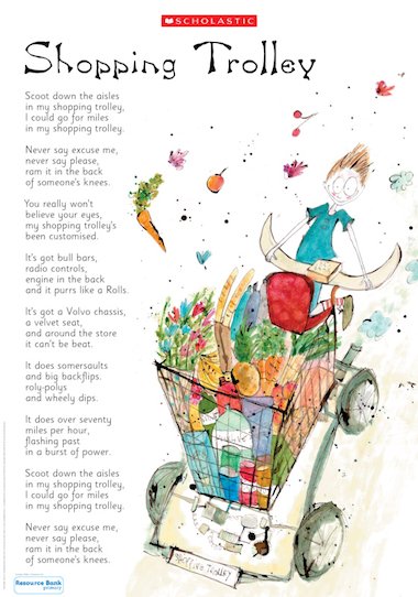 ‘Shopping Trolley’ poem poster – Primary KS2 teaching resource - Scholastic