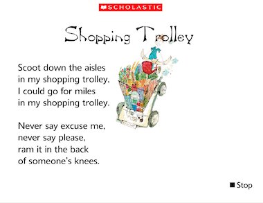 ‘Shopping Trolley’ poem – interactive whiteboard audio – Primary KS2 ...