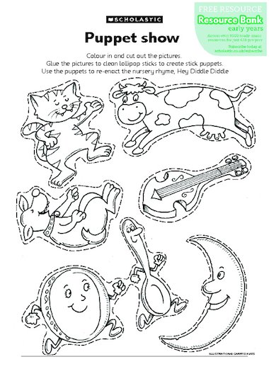 Hey diddle diddle coloring pages